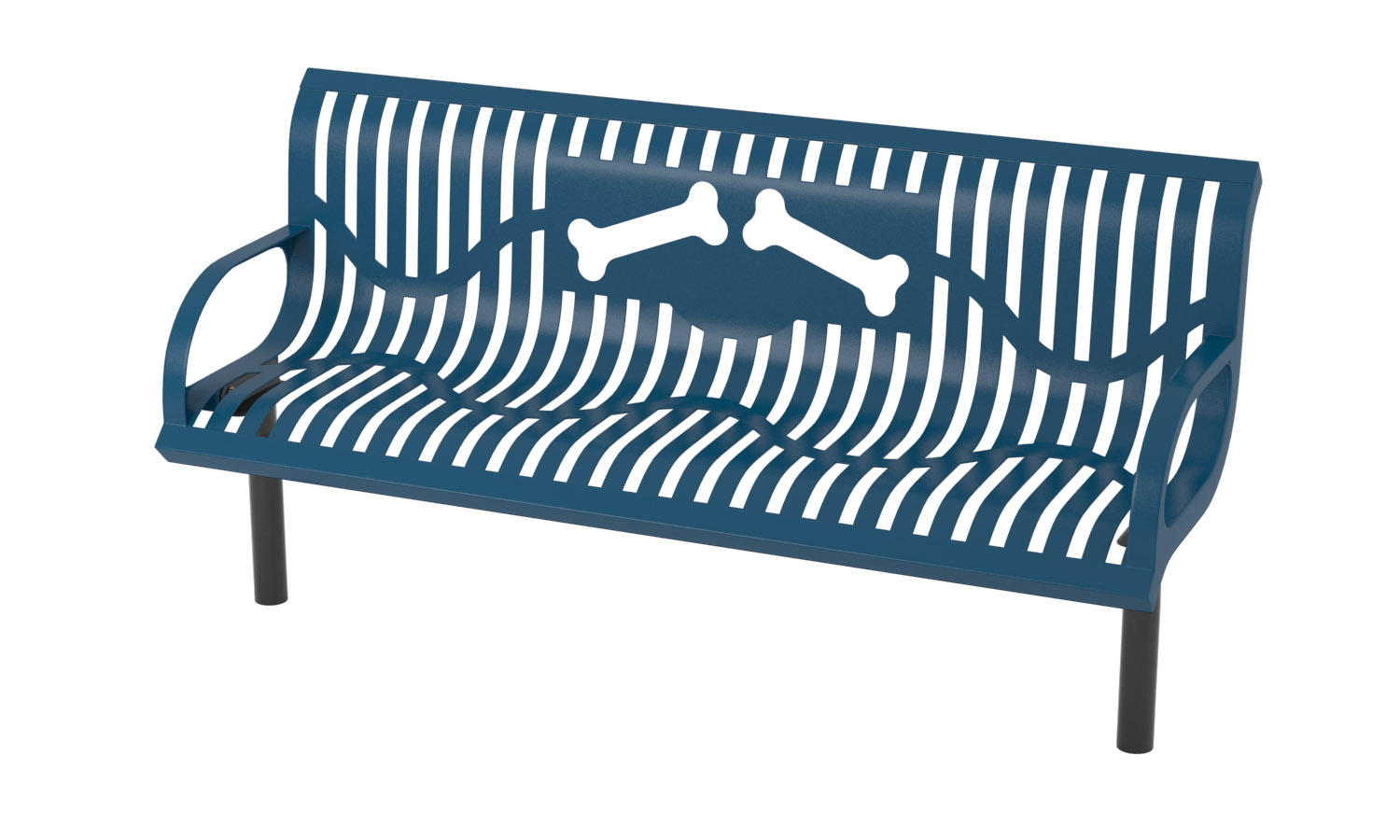 Classic Wingline Dog Park Bench with Bones Design