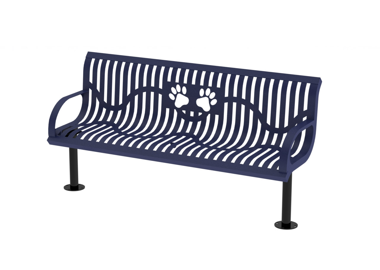 Classic Wingline Dog Park Bench with Paws Design