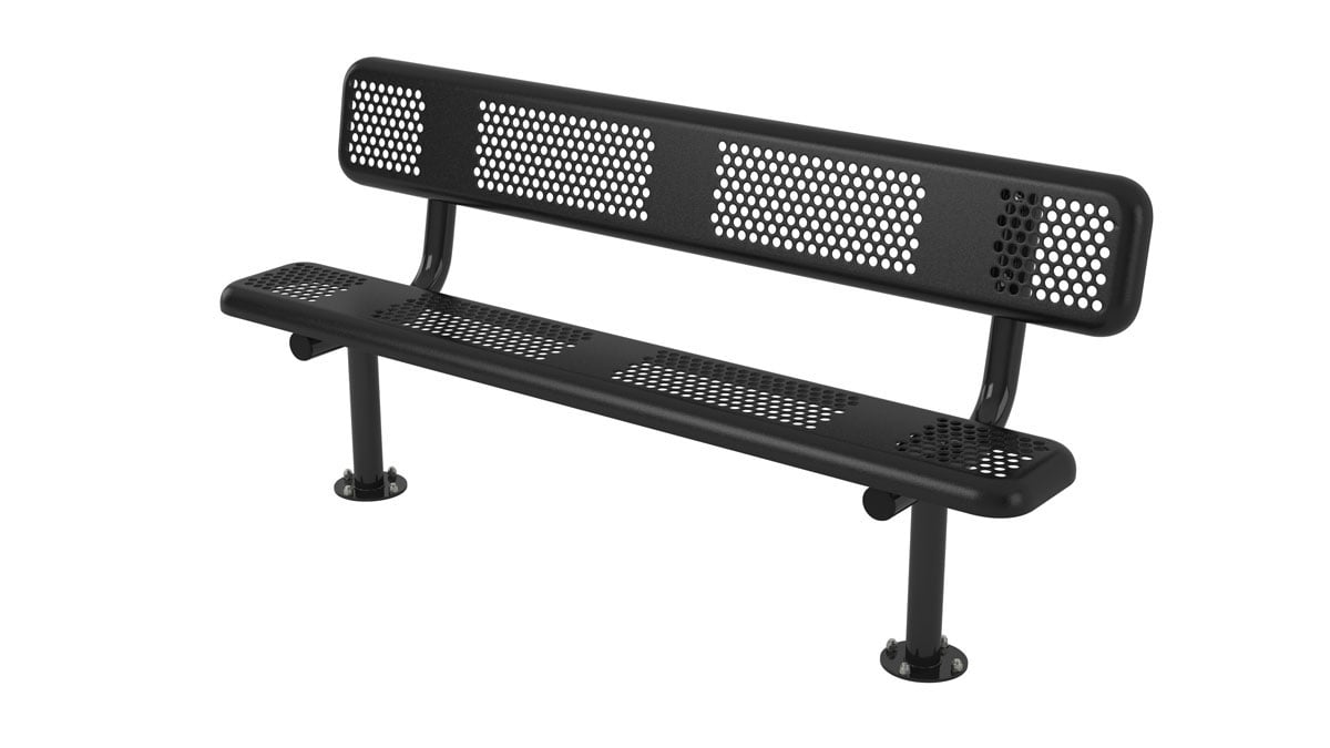 Perforated Standard Bench with Back