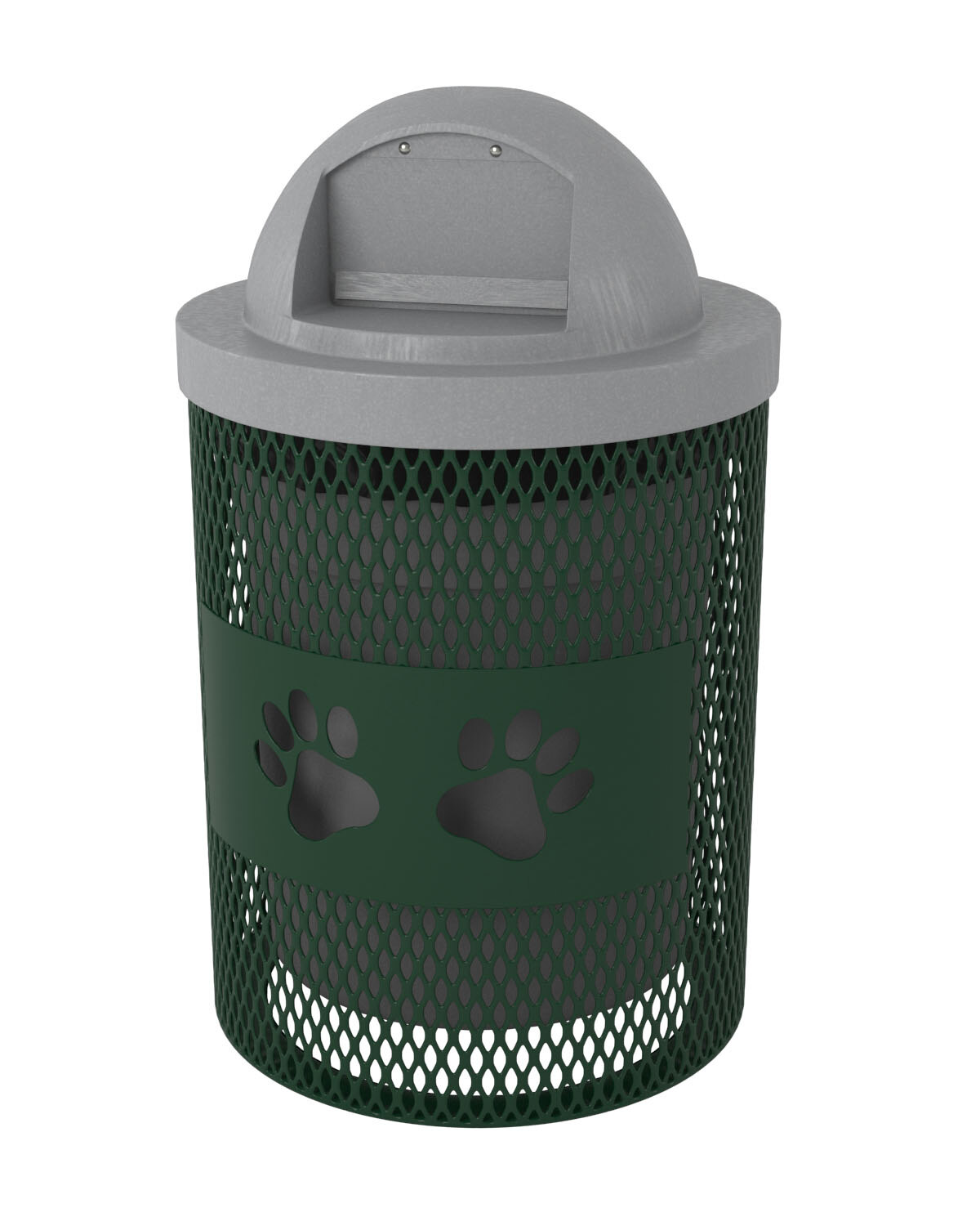 Perforated Trash Receptacle with Paw Design for Dog Parks