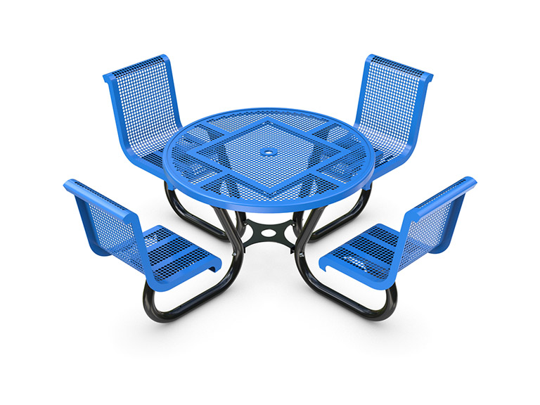 Round Innovated Portable Cafe Table with Attached Seats