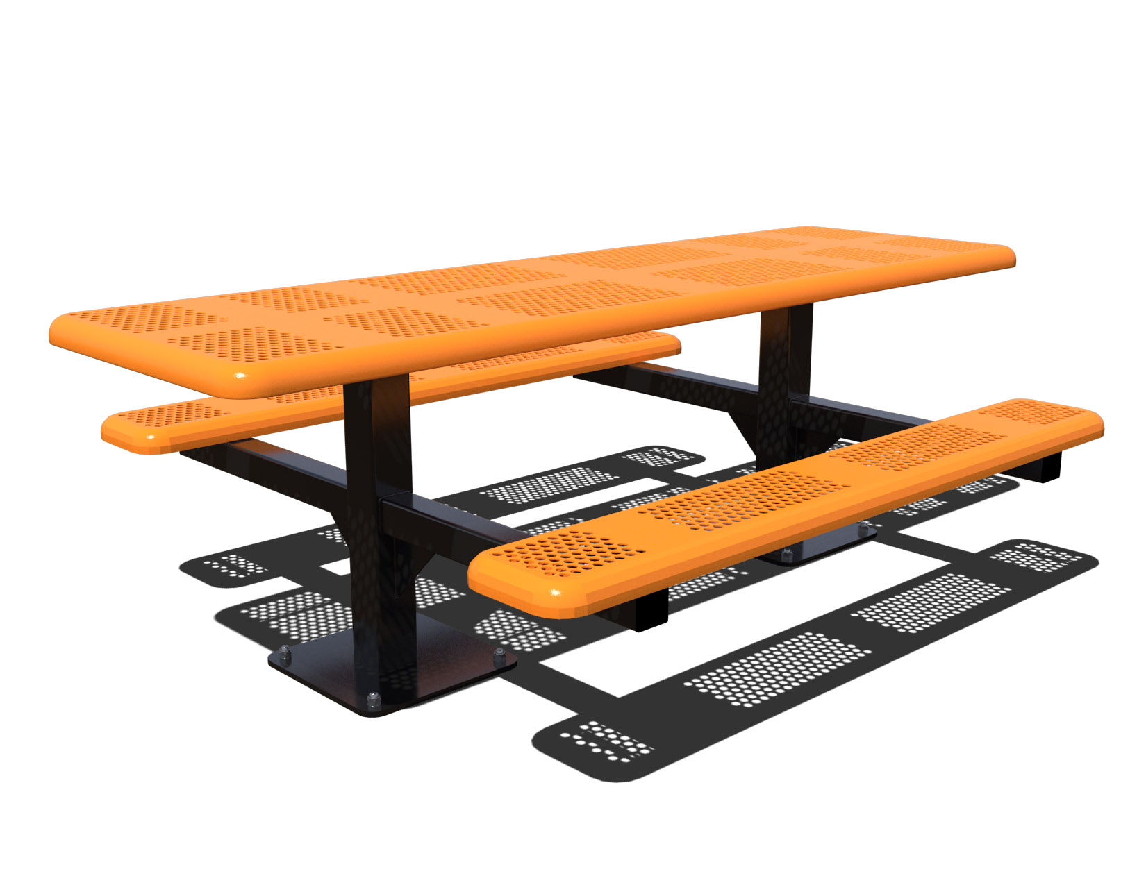 Accessible Perforated Rectangle Pedestal Table