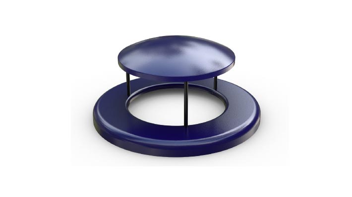Flat Trash Receptacle Top with Rain Bonnet
